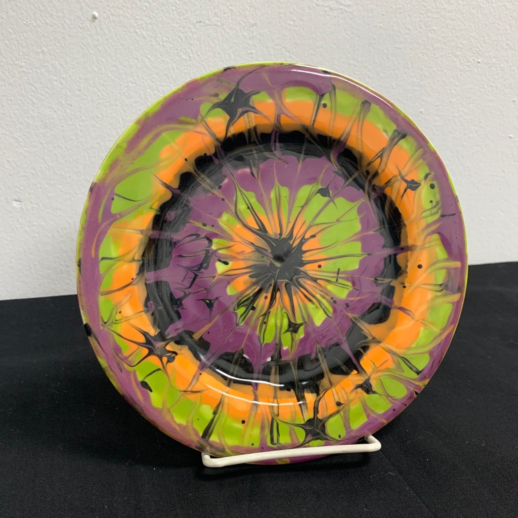 Fall Camp - Radial Art on Pottery - Burst of Butterflies