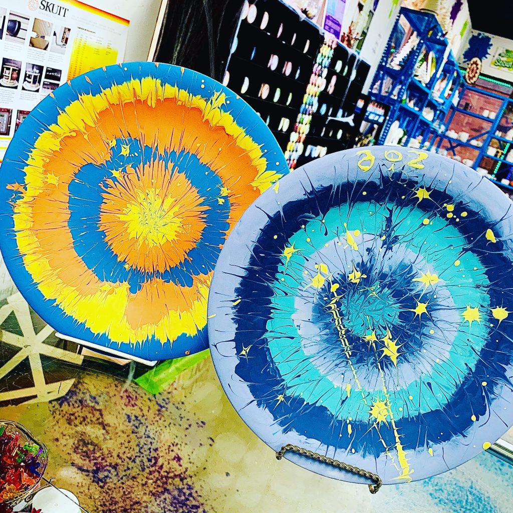 Winter Camp - Radial Art on Pottery - Burst of Butterflies