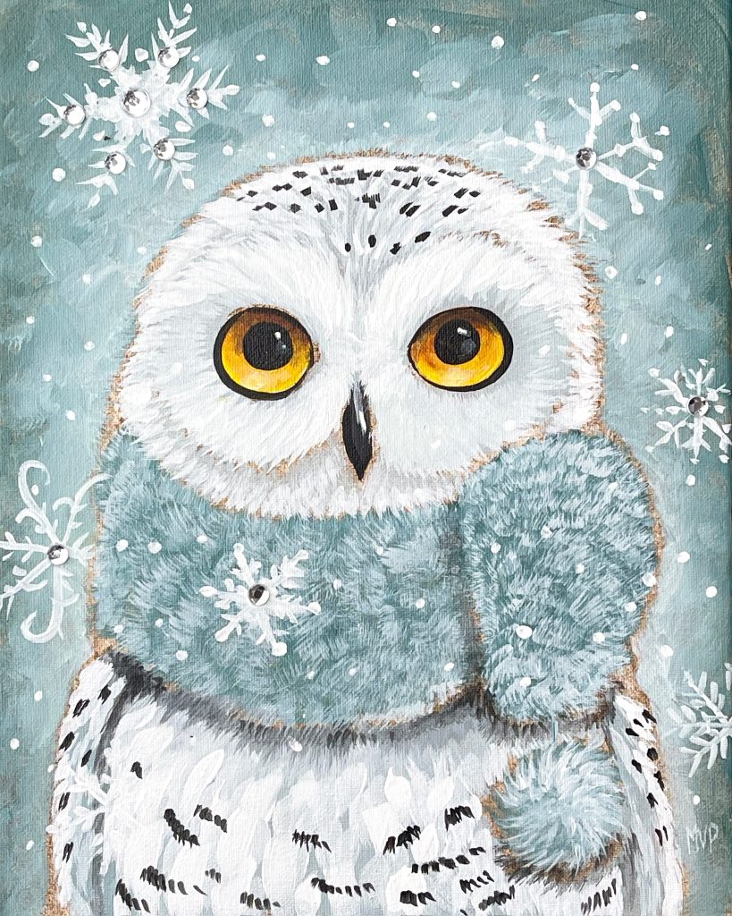 Snowy Owl - Canvas Class - Burst of Butterflies