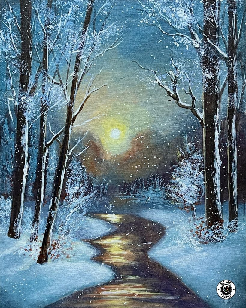 Winter Solstice - Canvas Paint & Sip - Burst of Butterflies